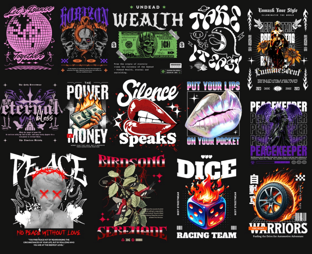 3600 PREMIUM Streetwear .PNG Designs (for DTF prints) – Tees From Home