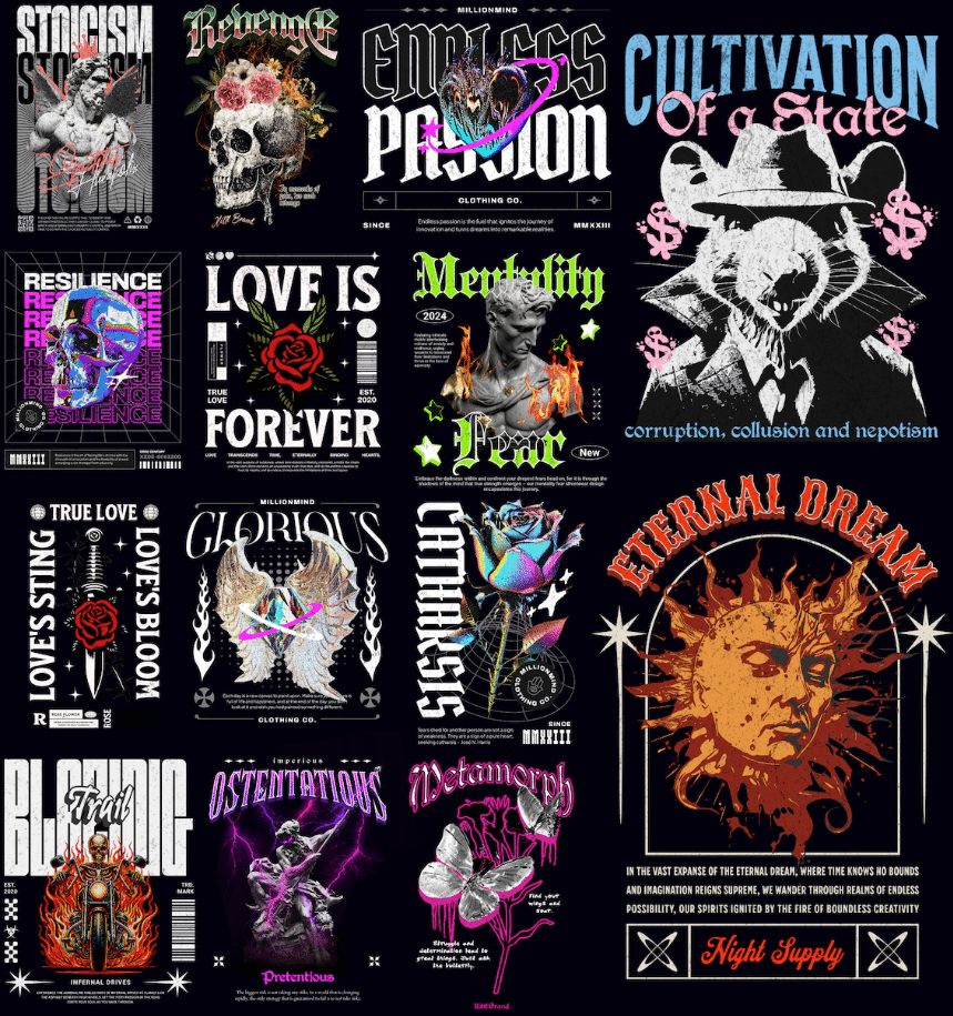 3600 PREMIUM Streetwear .PNG Designs (for DTF prints) – Tees From Home